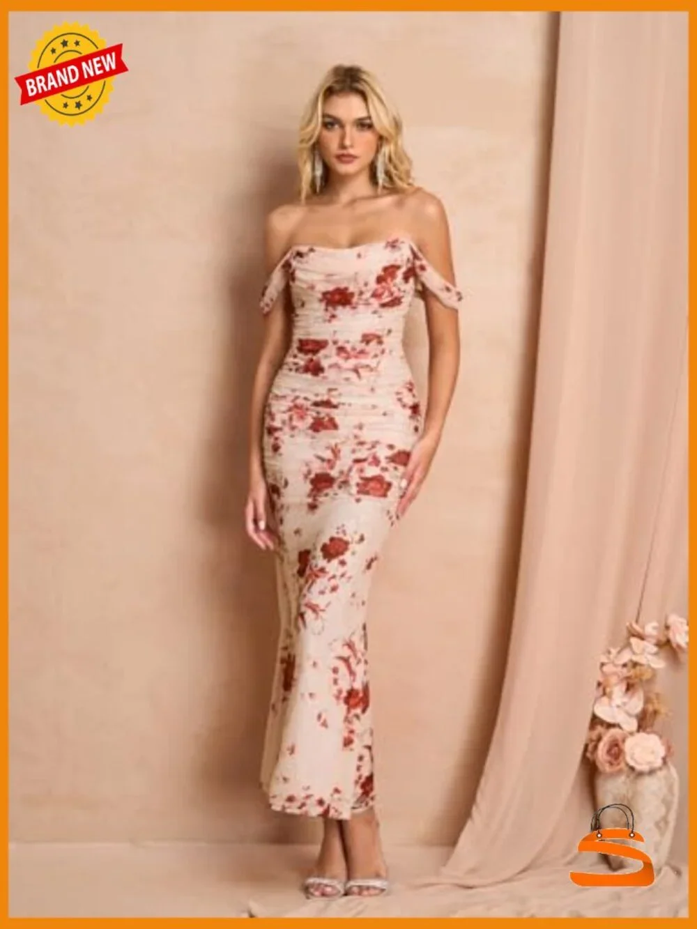 Dresses | Off Shoulder Maxi Dress Corset Ruched Bodycon Formal Wedding ...
